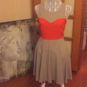 C. Luce | Dresses | C Luce Coral Light Brown Dress | Poshmark